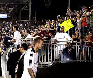 David Beckham shown first straight red card