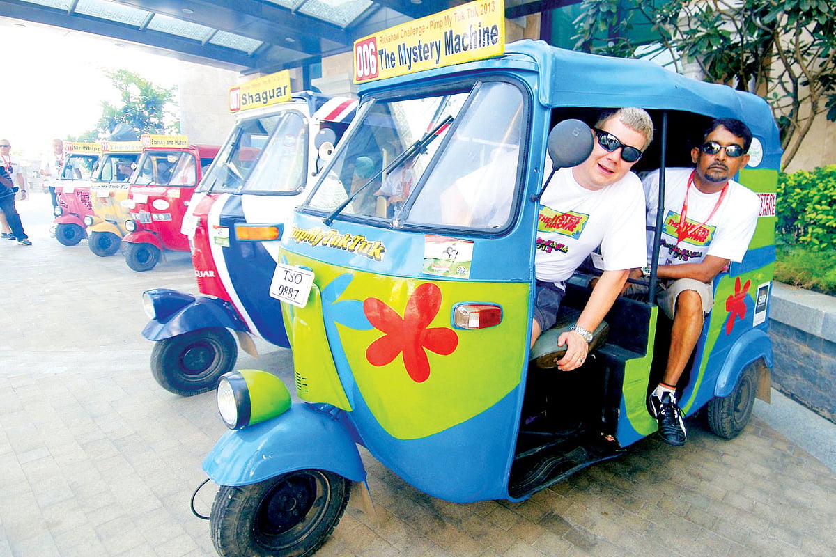 Tourists take the Tuk Tuk route to Goa!