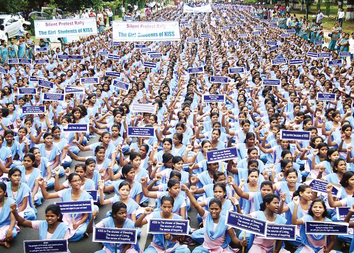 KISS Students Take Out Protest Rally
