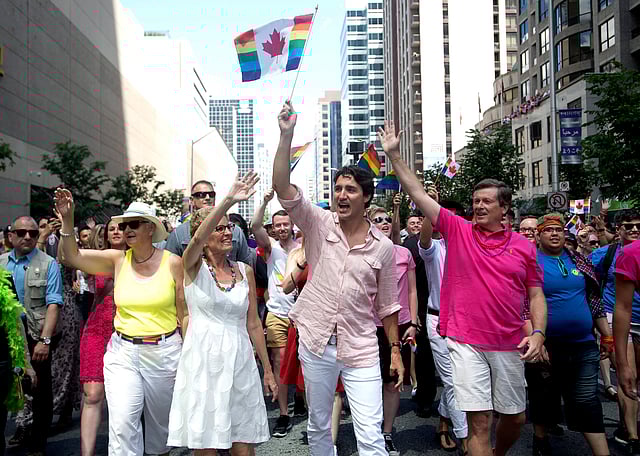 Trudeau becomes first Canadian PM to march in Toronto Pride parade
