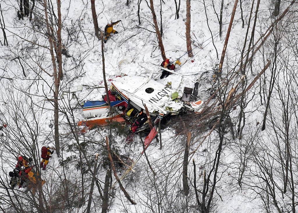 Helicopter with nine aboard crashes in Japan