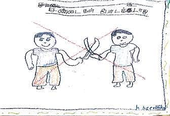 These kids’ drawings tell tales of woe