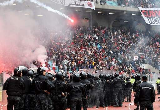 Riot over penalty during Tunisian football derby leaves 38 cops injured ...