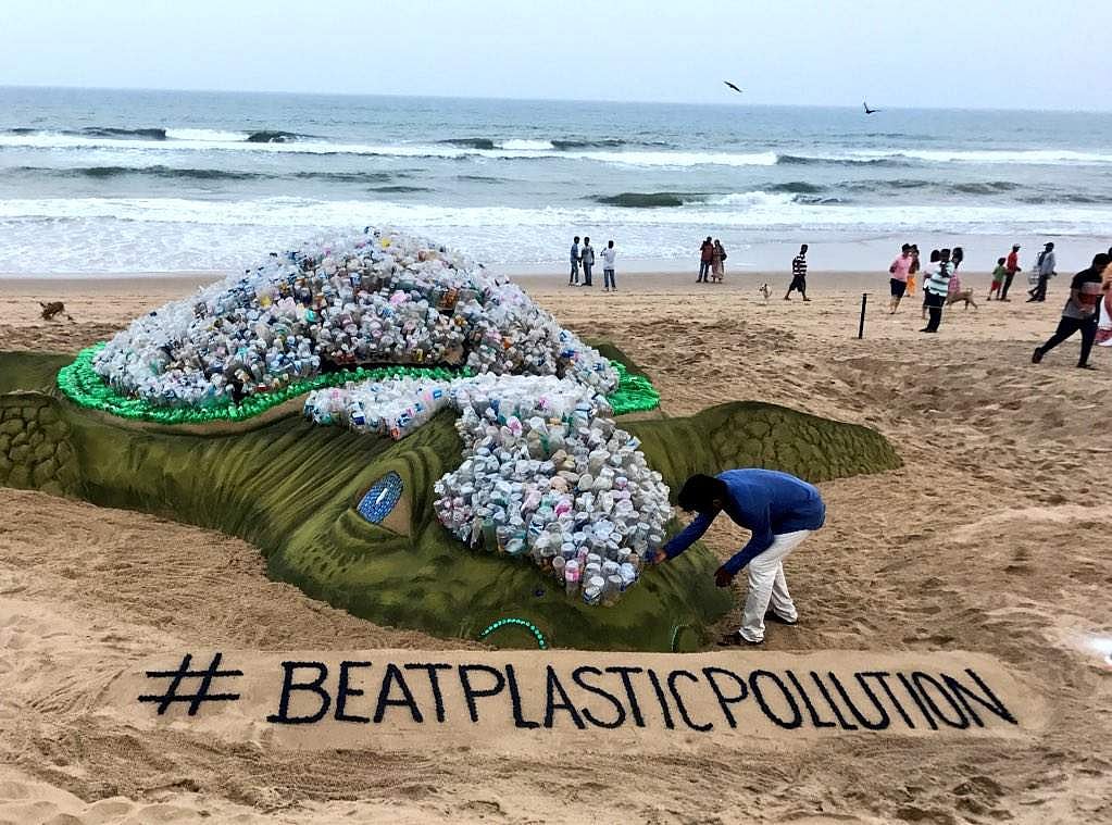 World Environment Day: Sand artist Sudarsan Pattnaik creates big sand ...