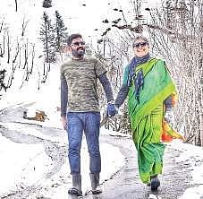 On the road with her son