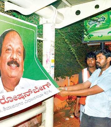 Political posters still up in city, BBMP struggles to remove them