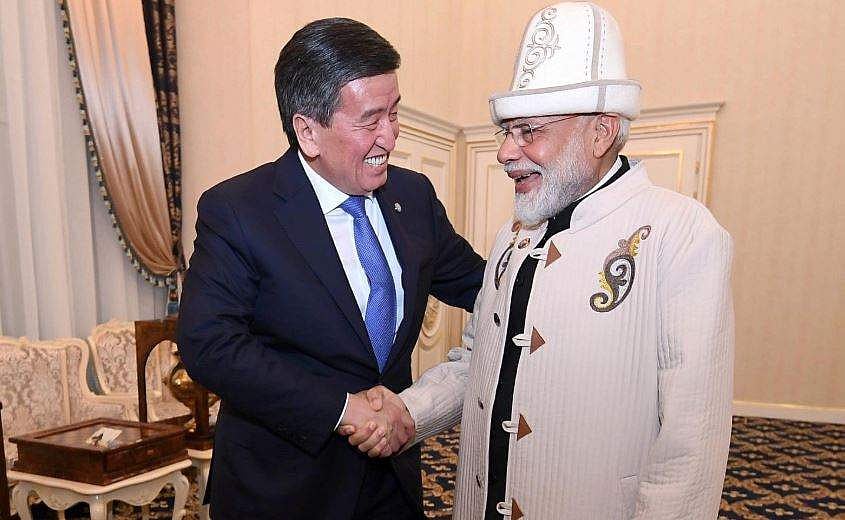 Kyrgyzstan President gifts traditional hat, coat to PM Narendra Modi