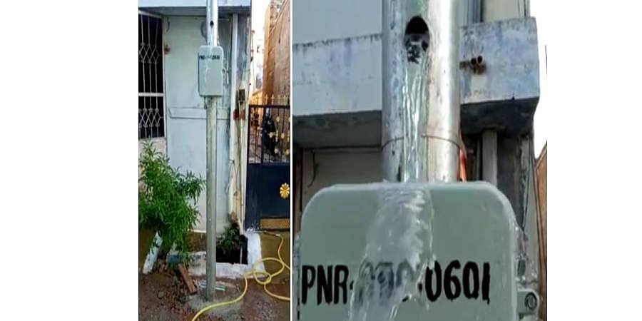 Drinking water leaks out of telecom pole; pipeline damaged during ...