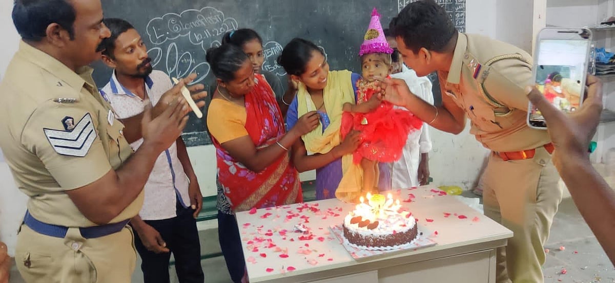 Chennai cops throw birthday party for infant rescued from floods