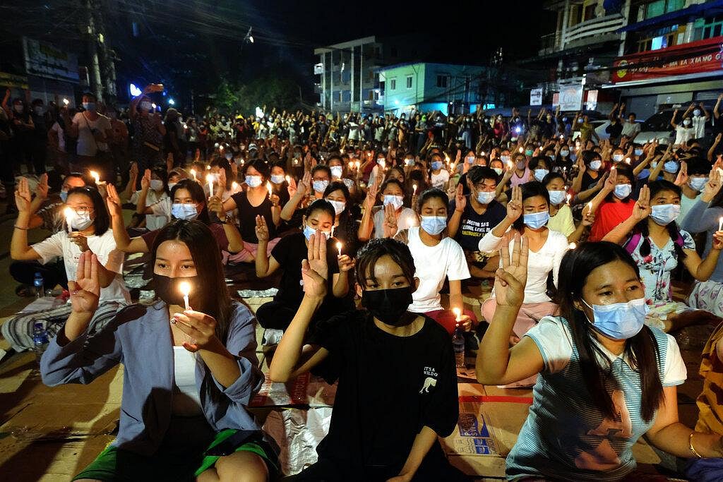 Myanmar town becomes a battle zone as junta enforces martial law