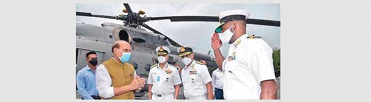 Rajnath Singh reviews Project Seabird work in Karwar