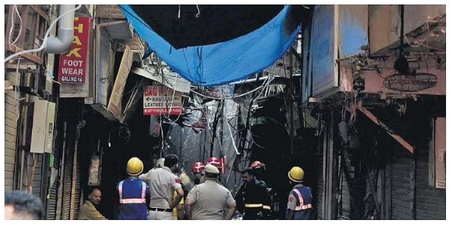 Massive fire destroys shops in Karol Bagh