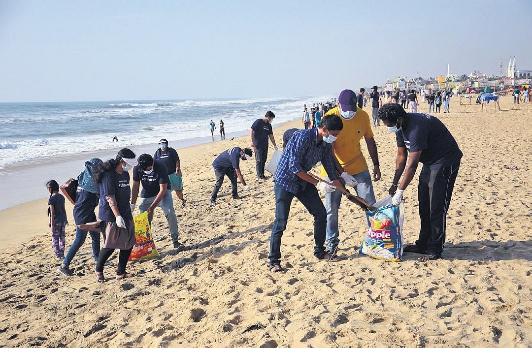Coastal clean-up drive held in Chennai city