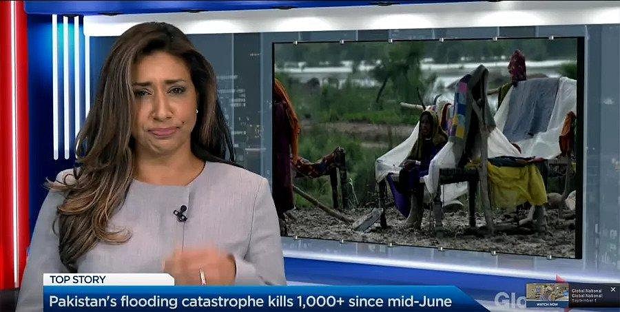 Canadian anchor continues with live TV segment on Pakistan floods even ...