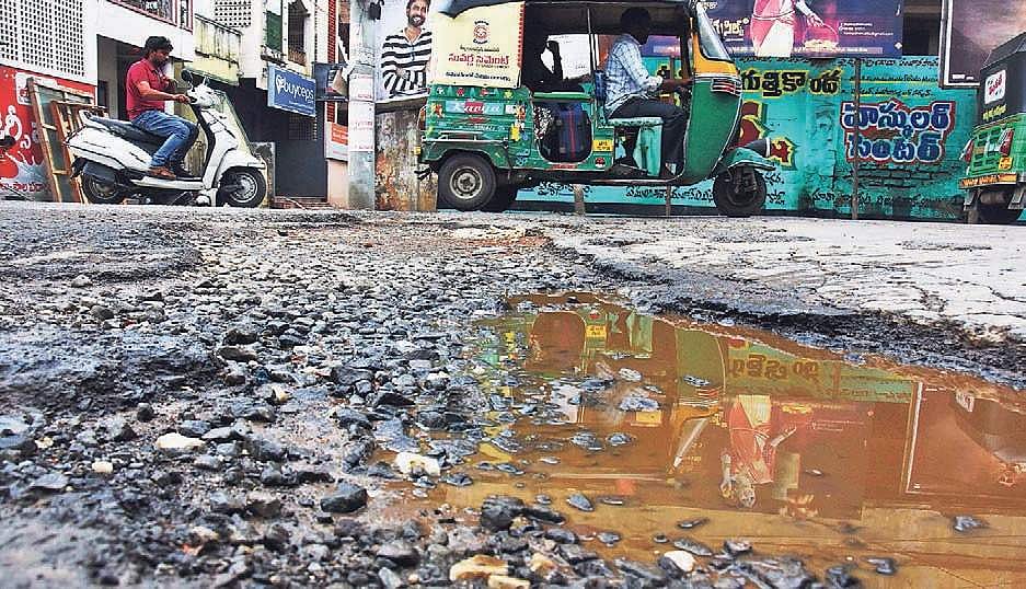 Motorists worried as roads turn into puddles in Kovai