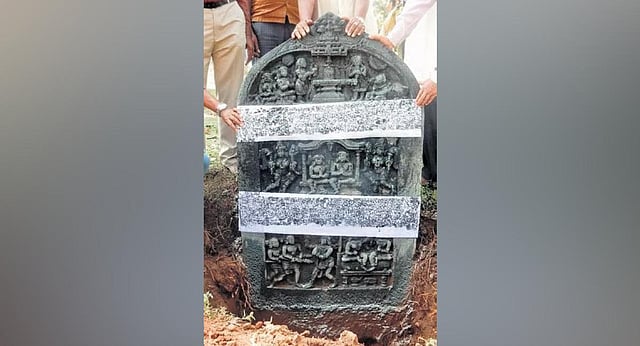 Unique 13th century Hoysala hero stone found in Karnataka