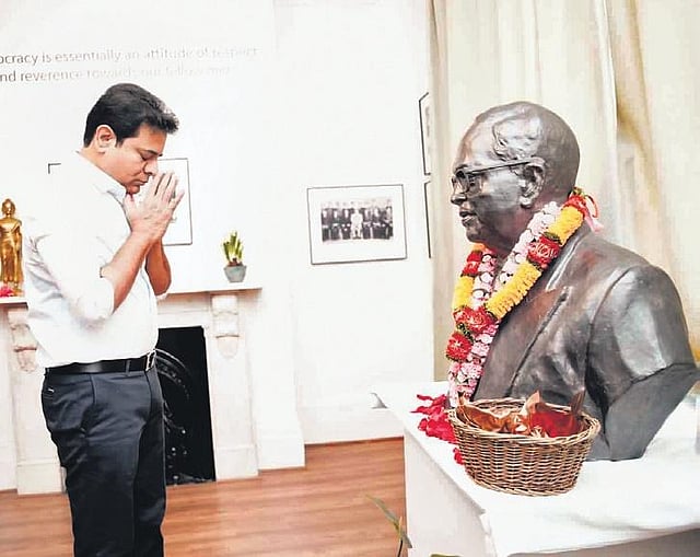 KTR presents Ambedkar statue to museum in UK