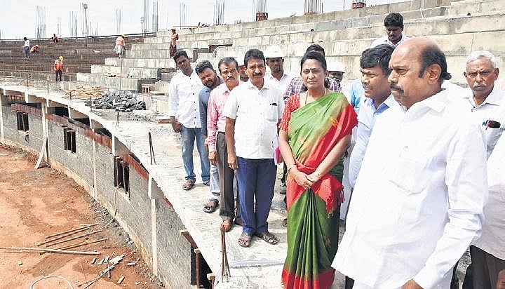 35 per cent work of Alanganallur jallikattu stadium over