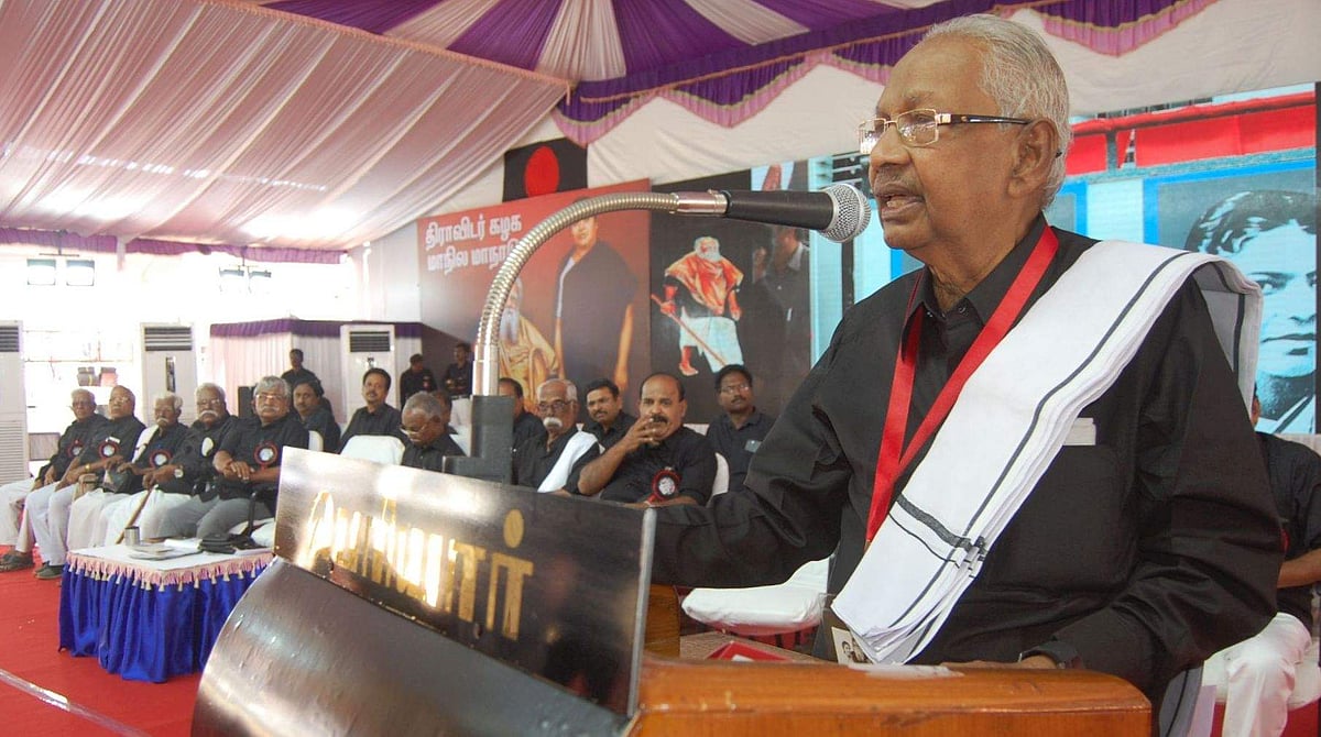 DK president K Veeramani chosen for TN Govt's Thagaisal Thamizhar award