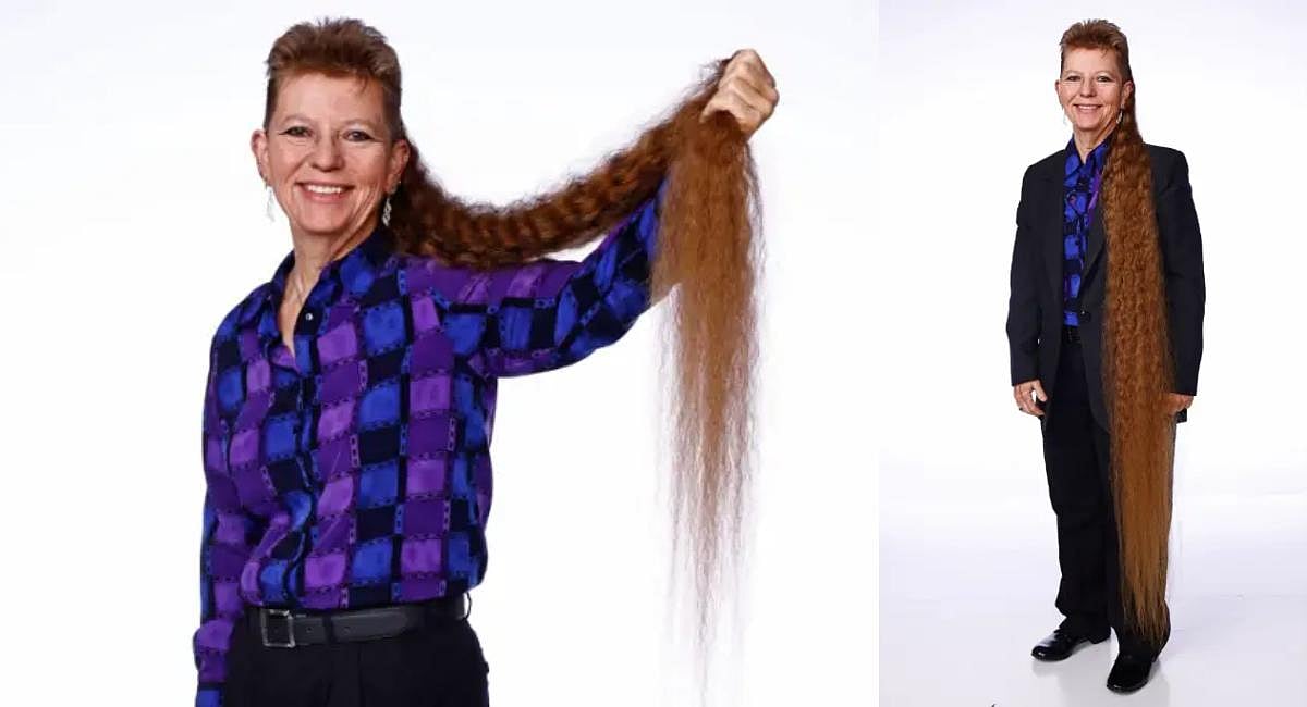 58-year-old US woman sets record for world's longest female mullet