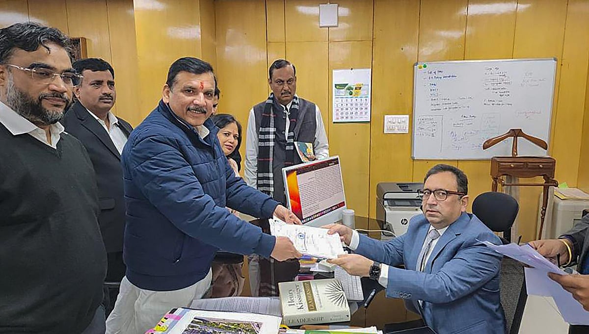 AAP's Rajya Sabha candidates Maliwal, N D Gupta, Sanjay Singh file ...