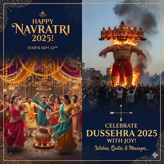Happy Navratri 2025 & Dussehra 2025: 50+ Unique Wishes, Quotes, and ...