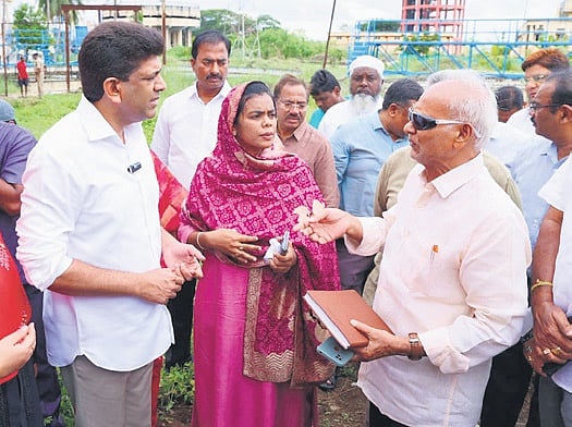 Union Minister Dr Pemmasani Chandra Sekhar inspects water plants in Andhra's Guntur district