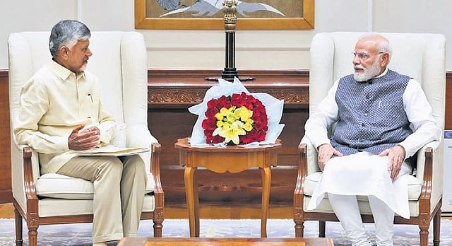 CM Chandrababu Naidu meets PM Modi, invites him to Visakhapatnam CII Summit