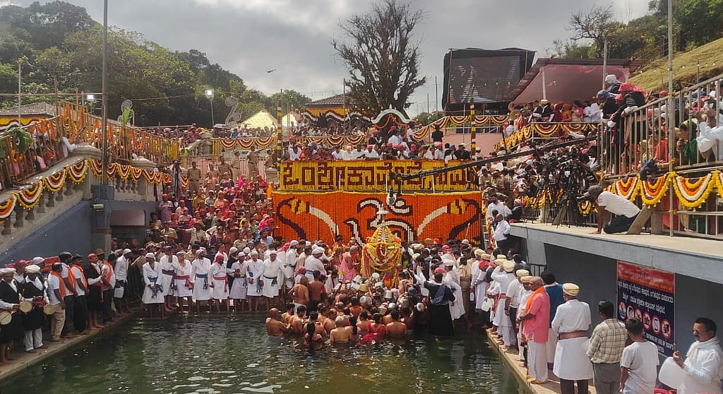 Thousands witness sacred Cauvery Tula Sankramana at Talacauvery, Karnataka