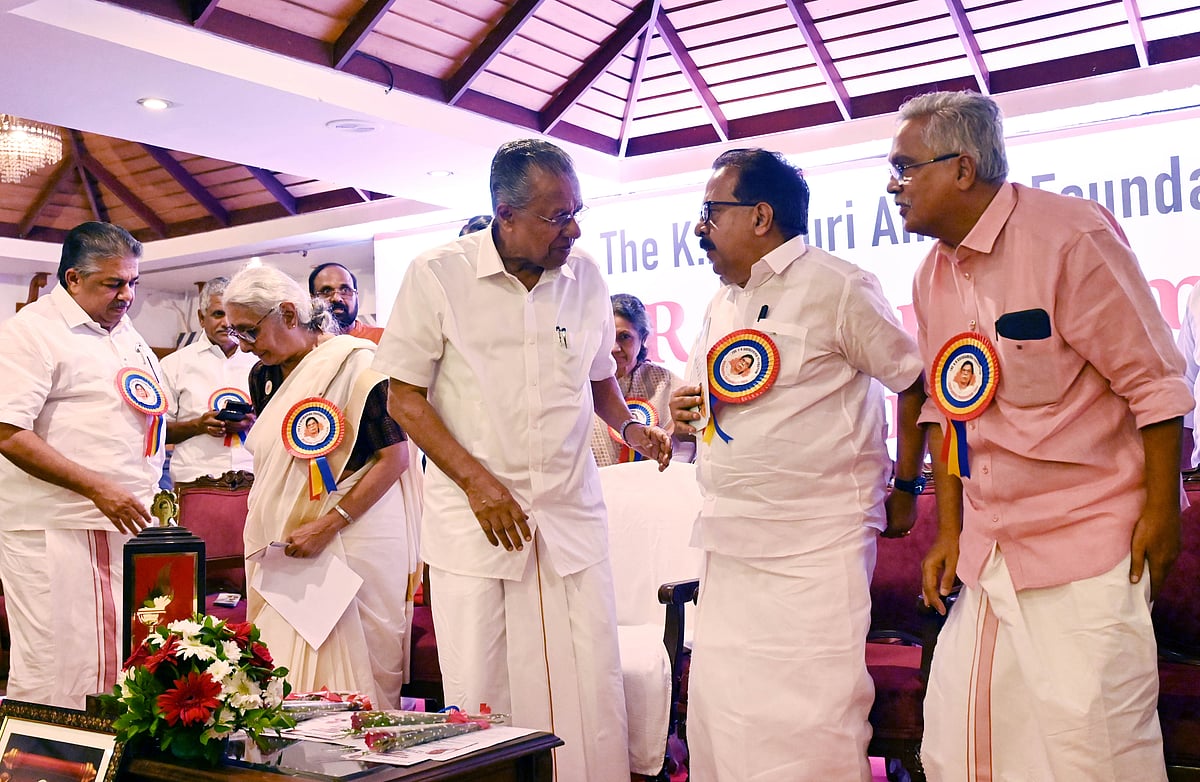 CM Pinarayi presents K R Gouri Amma Puraskaram to activist Aruna Roy