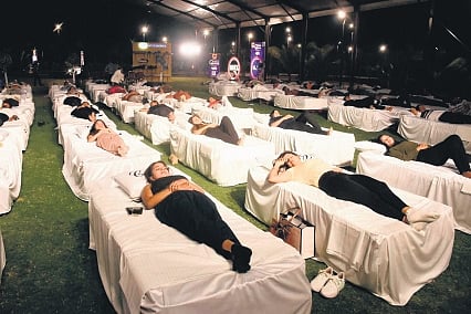 Serene slumber amidst melodious music