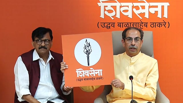 Uddhav releases Sena(UBT) symbol, says 'flaming torch' will reduce autocratic regime to ashes