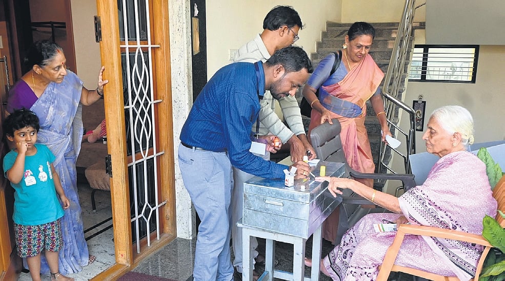 4,459 vote from home on first day in Bengaluru