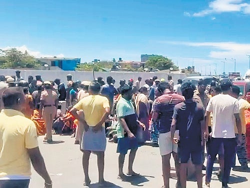 Stir after corporation damages fish shops on Chennai's Marina Loop Road