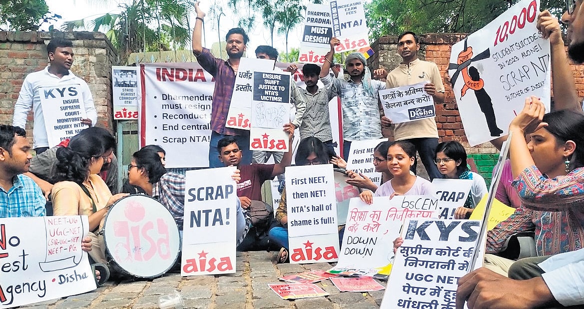NEET protest enters Day 3 despite downpour in Delhi