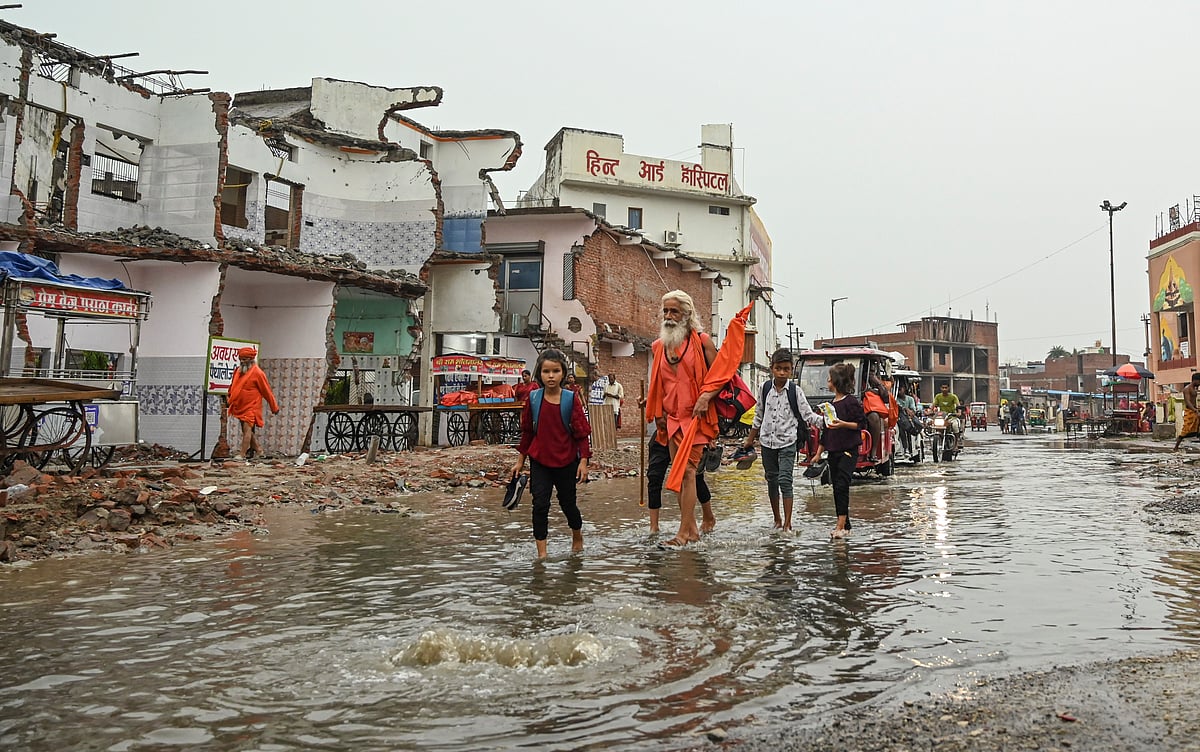 Pre-monsoon downpour exposes Ayodhya’s makeover