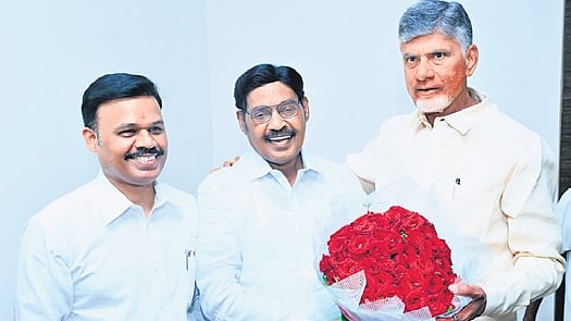 SRM Group founder, chancellor meets Andhra CM N Chandrababu Naidu