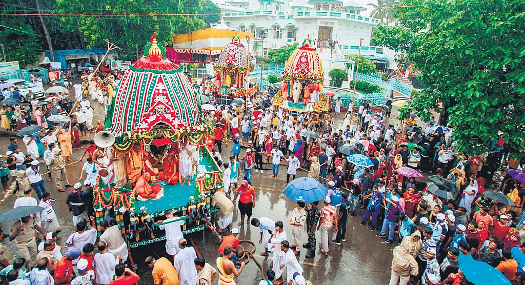 Waterlogging hits celebration at Iskcon temple in Odisha