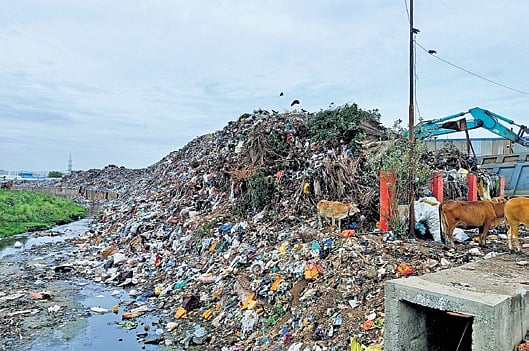 Not enough vehicles to clear waste from Visweshapuram dump yard
