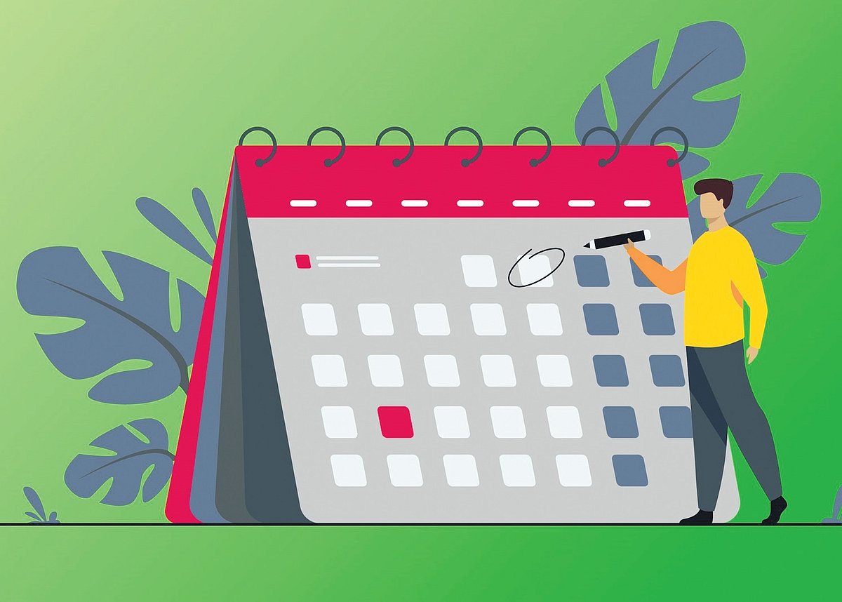 Pictorial markers of time, calendars setting the dates of change