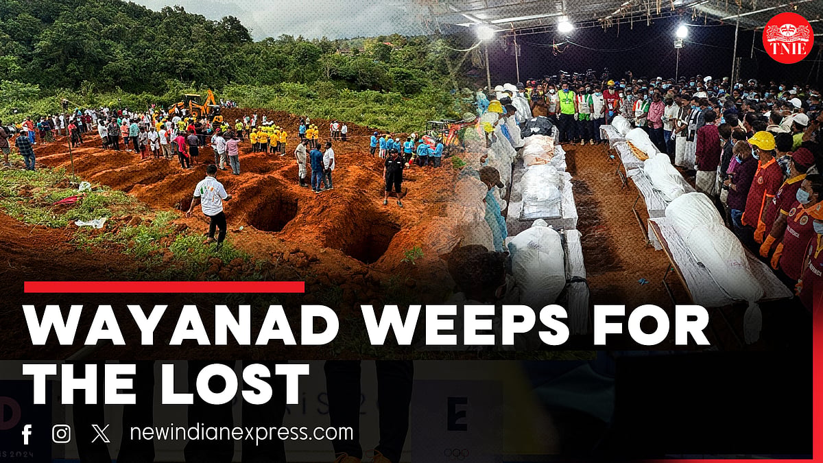Mass funeral held in Wayand for the unidentified victims and recovered ...