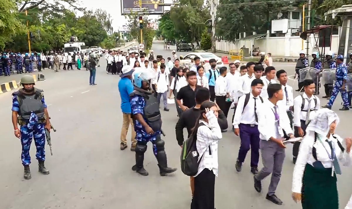 Manipur students stage protests over drone and missile attacks