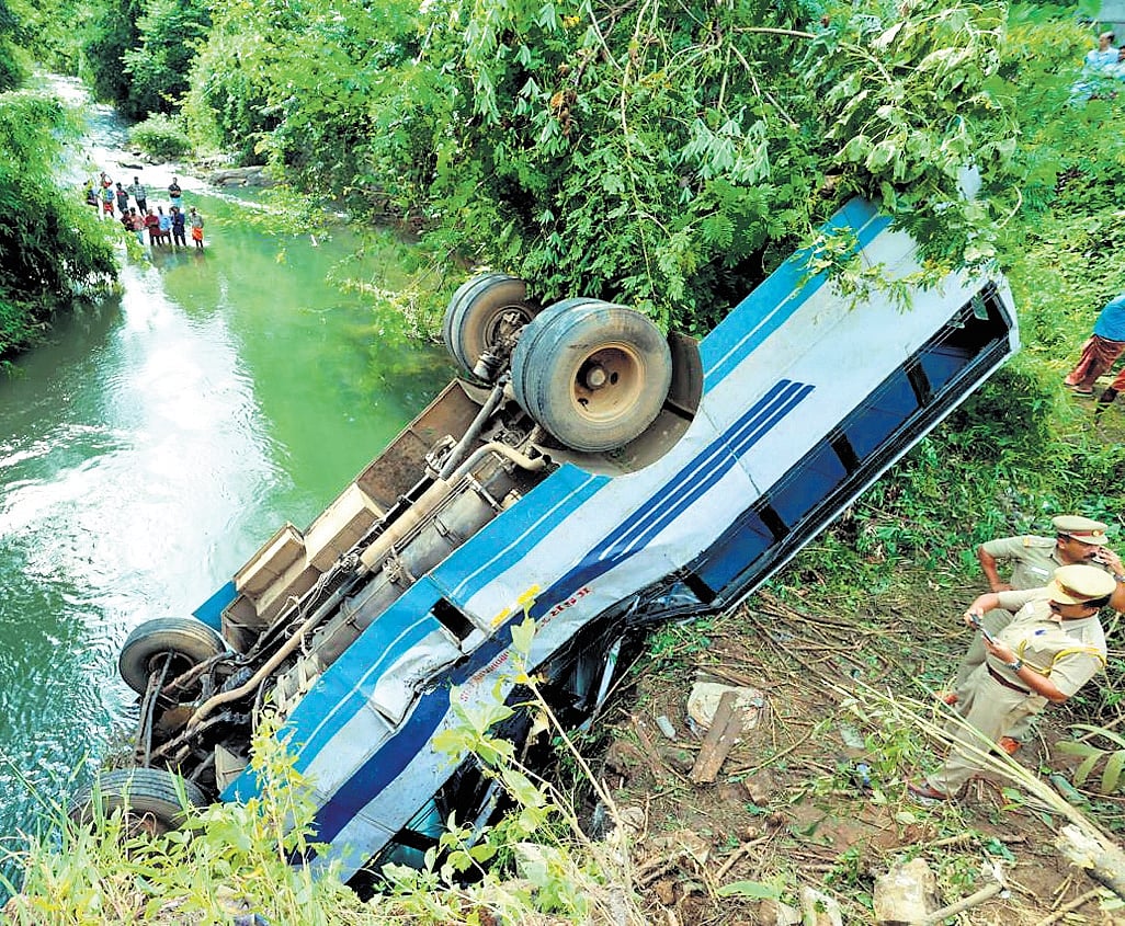 Two dead, over 25 injured as bus falls into river in Kozhikode