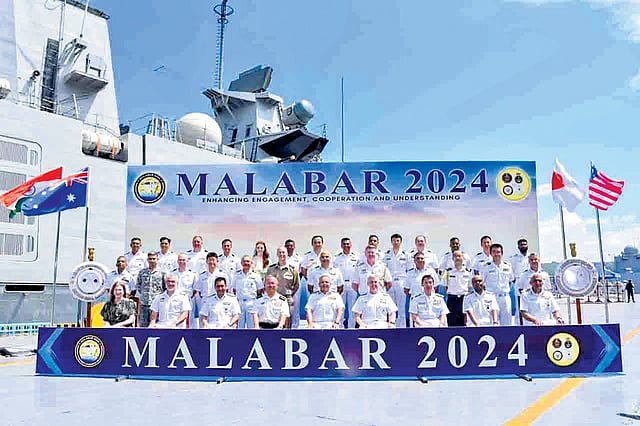 Malabar Exercise begins onboard INS Satpura