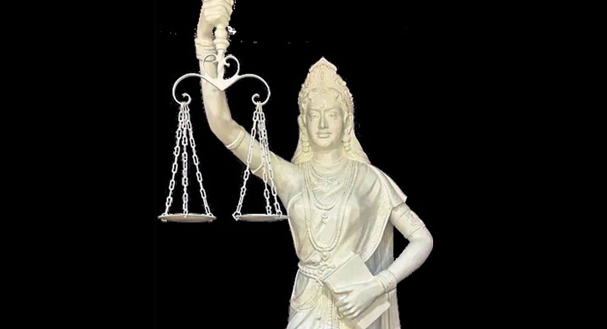 Blindfold off from Supreme Court’s new Statue of Justice