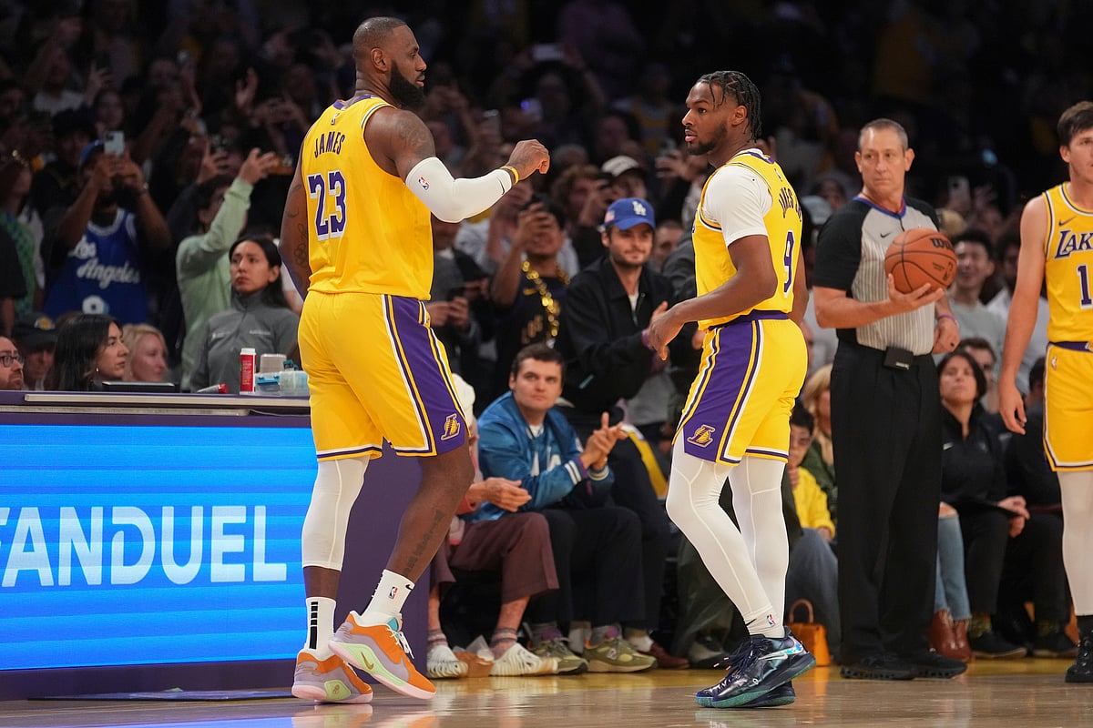 LeBron and Bronny James make history as NBA's first father-son duo to ...