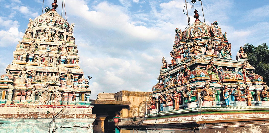 A tiny Vishnu temple near an industrial hub