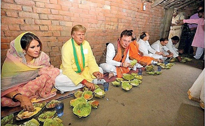 AI-generated image of Donald Trump, Melania, and Elon Musk as Indian ...