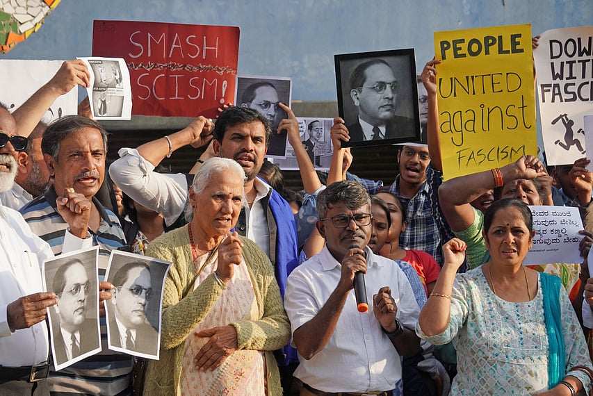 Congress, AAP stage protests against Amit Shah, CT Ravi in Bengaluru
