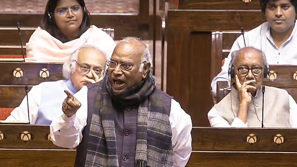In RS, Kharge lashes out at govt over caste census